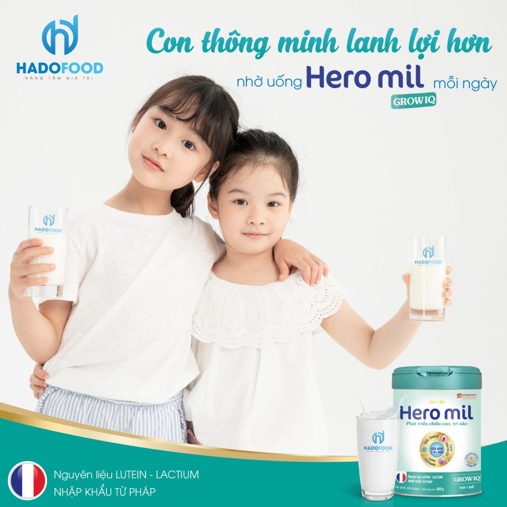 Sữa Hero Mil Grow IQ 850g - Công Ty Cổ Phần Dinh Dưỡng Hadofood